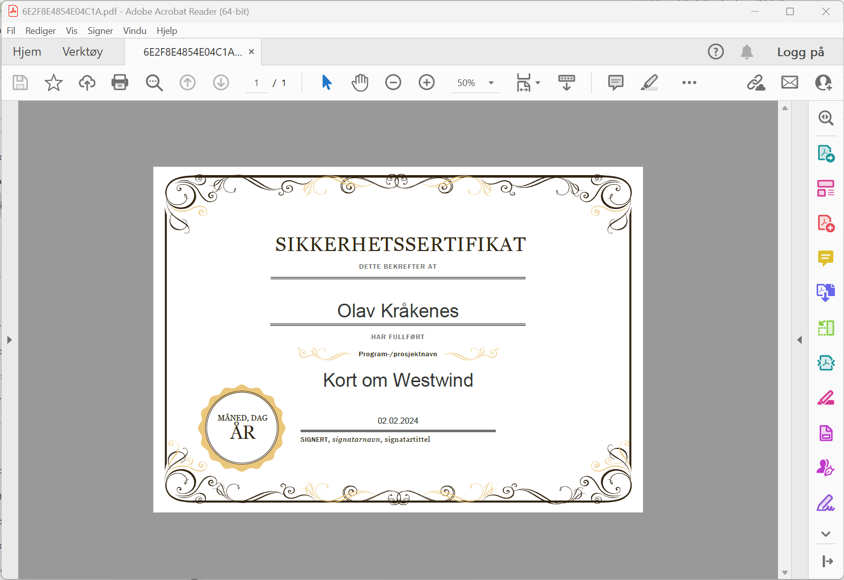 Manglende felter ved utskrift av kursbevis i Chrome/ Edge 121 – Didac ...